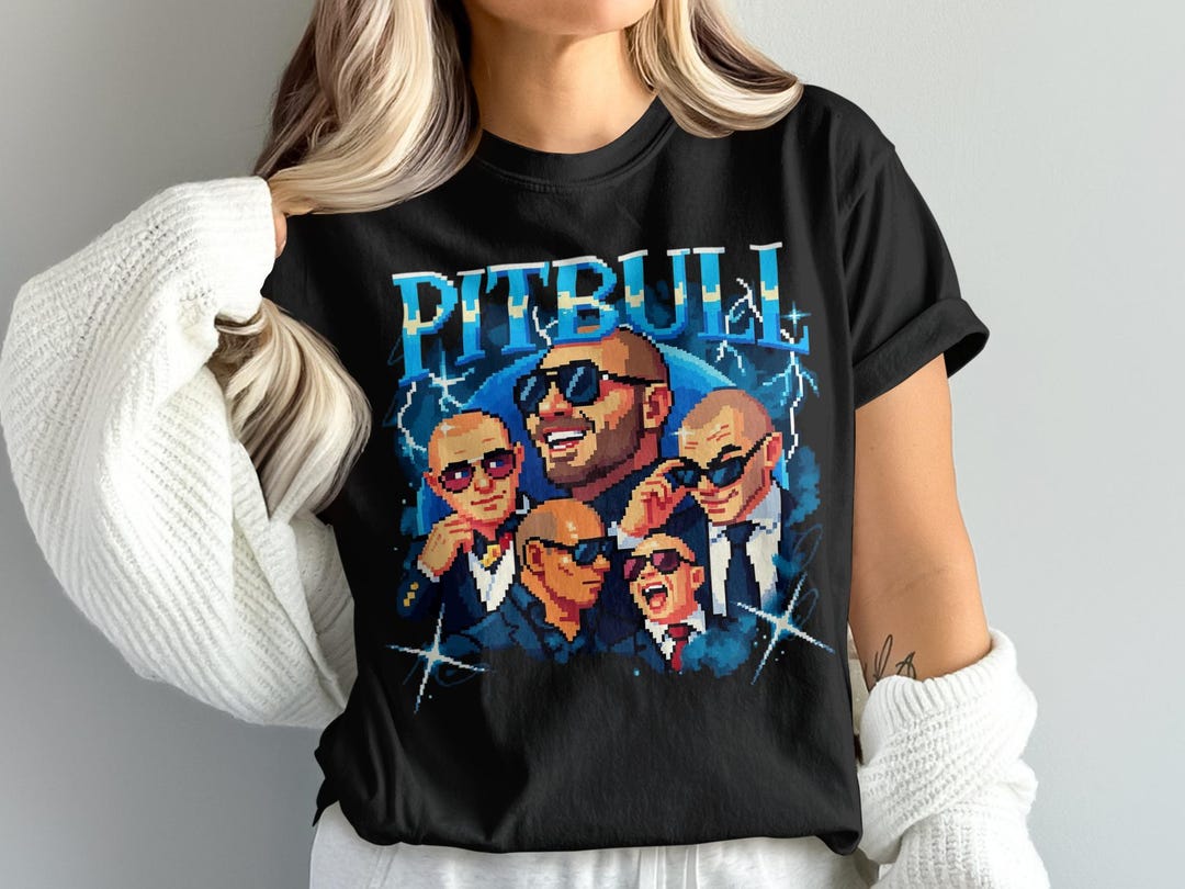 Pitbull Pixel Art T-shirt: Mr. Worldwide Fan Merch - Etsy