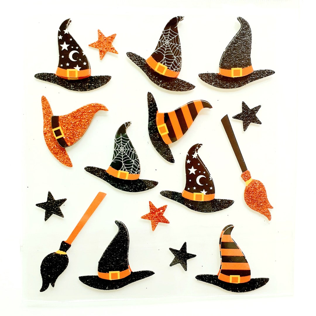 Witch Hat Stickers, Broomstick Stickers, Recollections Dimensional ...