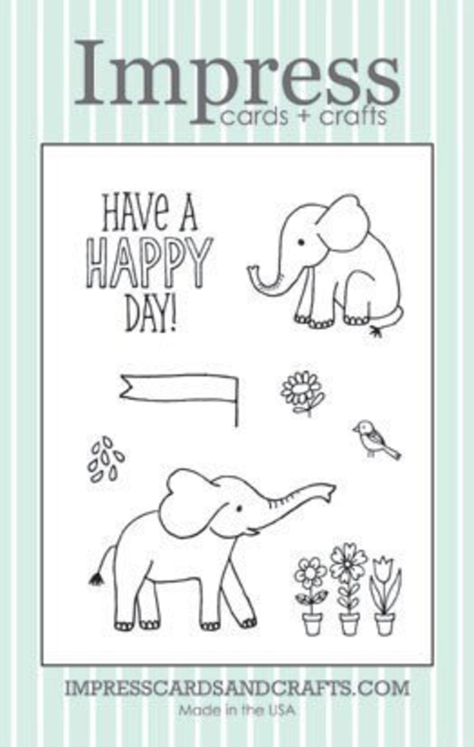 Elephants Stamp Set by Impress Cards & Crafts - Etsy