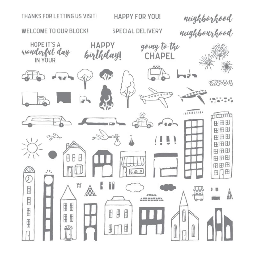 Stampin up in the City Stamp Set, Retired Stampin Up, Urban City Scape ...