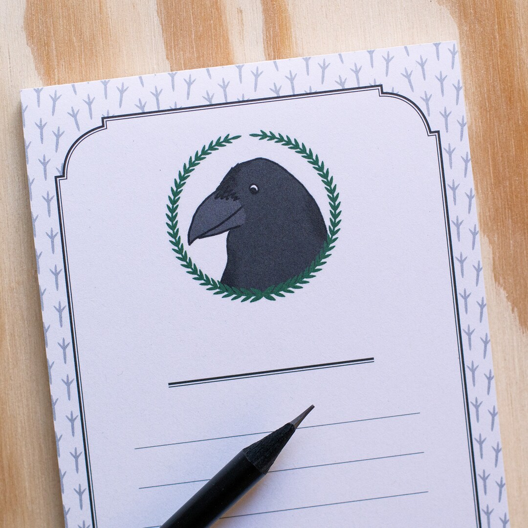 Cute Raven Writing Pad List Pad Notepad to Do - Etsy