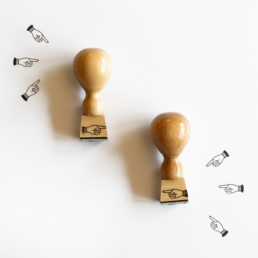 A Wooden Stamp Pointing Hand Index Finger Pointing Hand: Left or Right ...