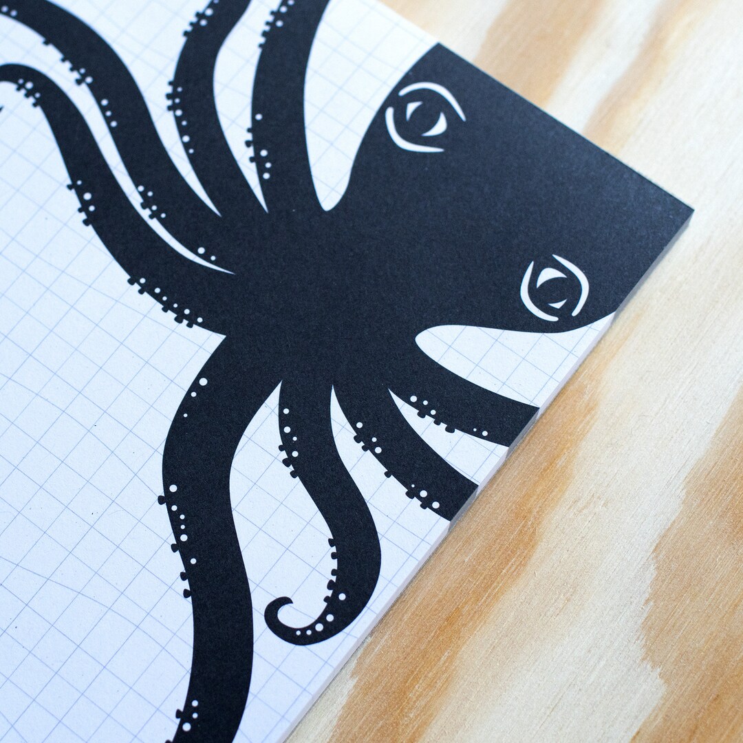 Squid Writing Pad Notepad Stationery Din A5 With Wavy Squares 50 Sheets ...