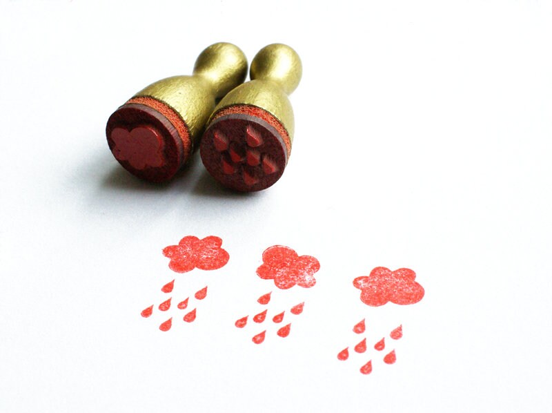 Mini Stamps: Weather Set or Individually Sun, Cloud, Rain - Etsy