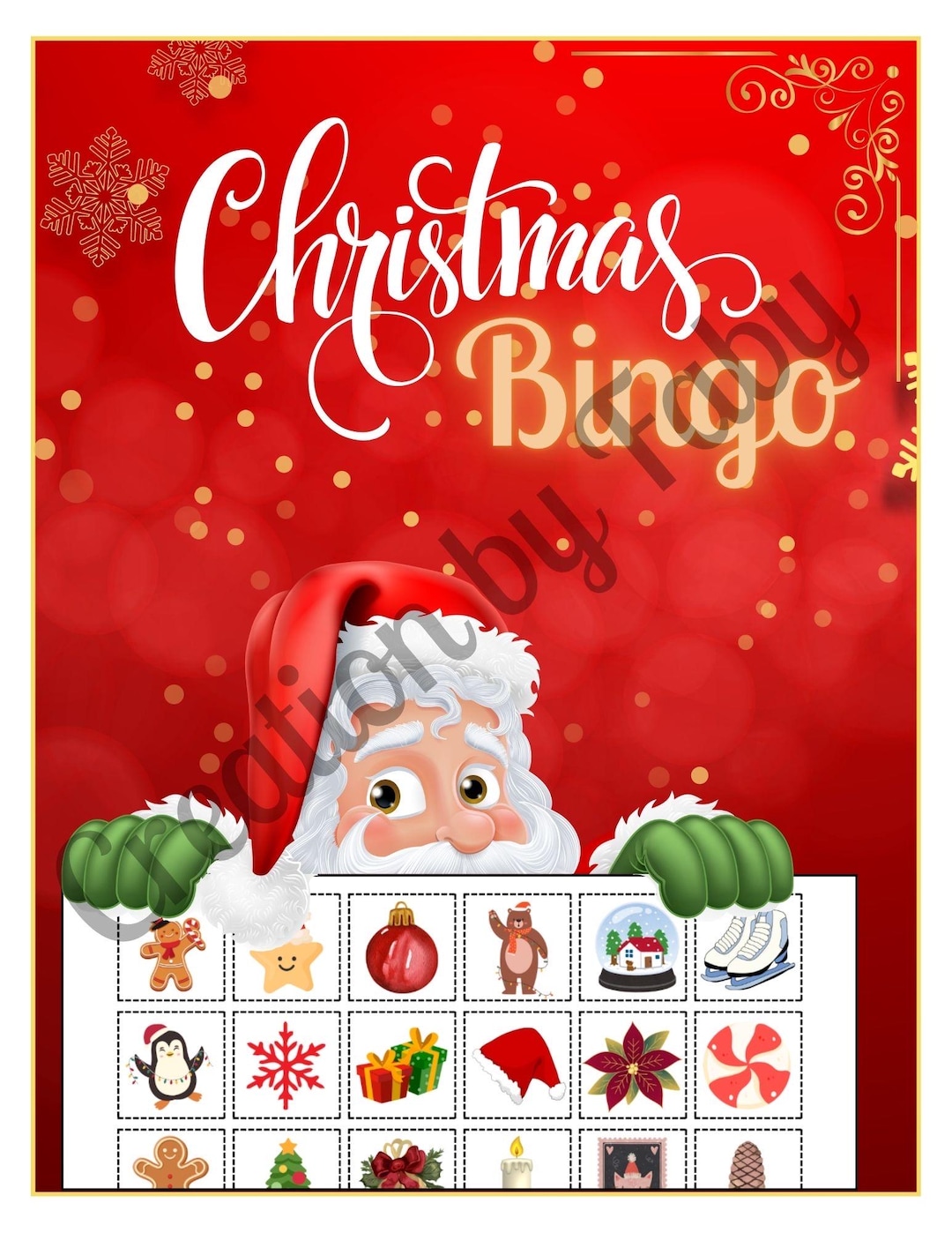 Christmas Bingo Game, Printable Holiday Party Activity (PDF) - Etsy