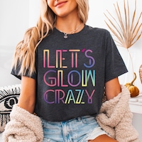 Bright Neon Glow Party Crew Tshirt Glow Stick Party Top Birthday Fun ...