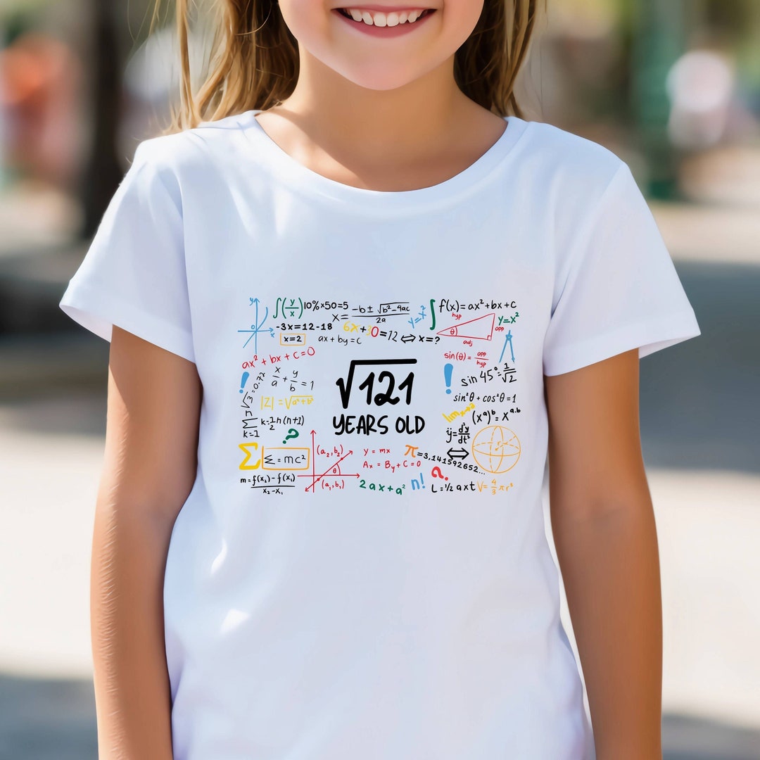 Custom Square Root of Birthday T-shirt, 11 Year Old Boys Girls ...