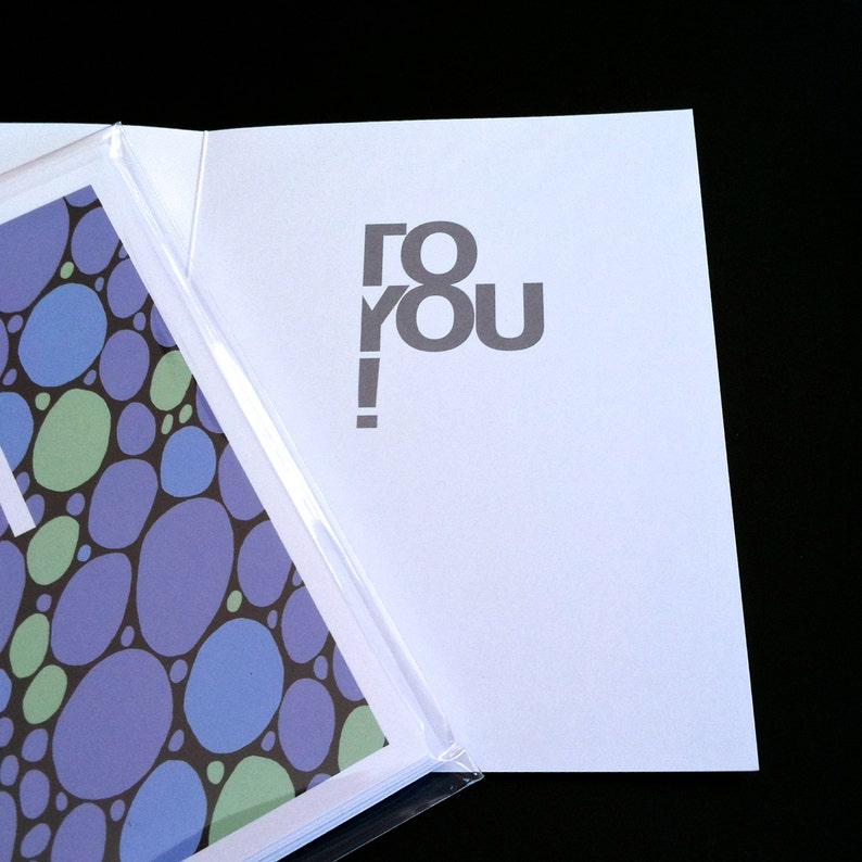 Happy Birthday Modern Funky Card Set Four Pack - Etsy