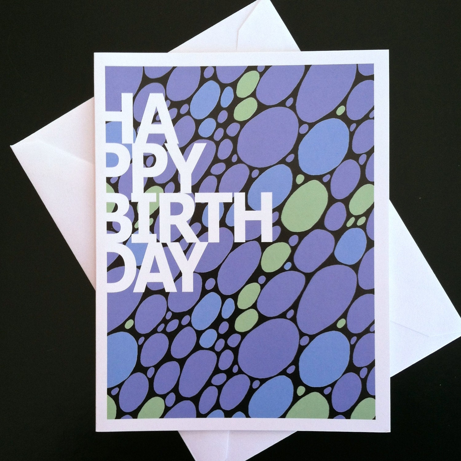 Happy Birthday Modern Funky Card Set Four Pack - Etsy