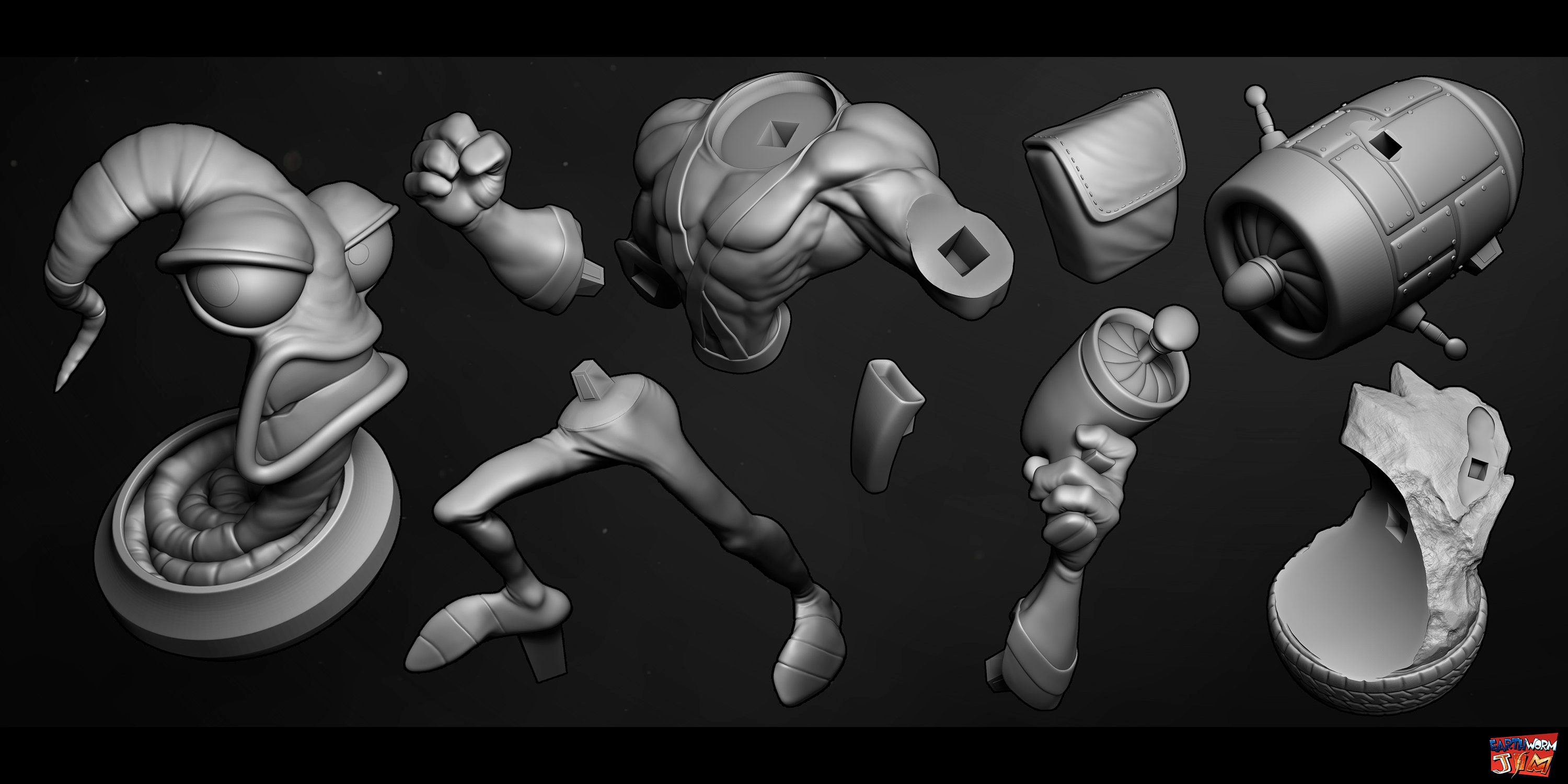 Earthworm Jim Statue 3D STL - Etsy