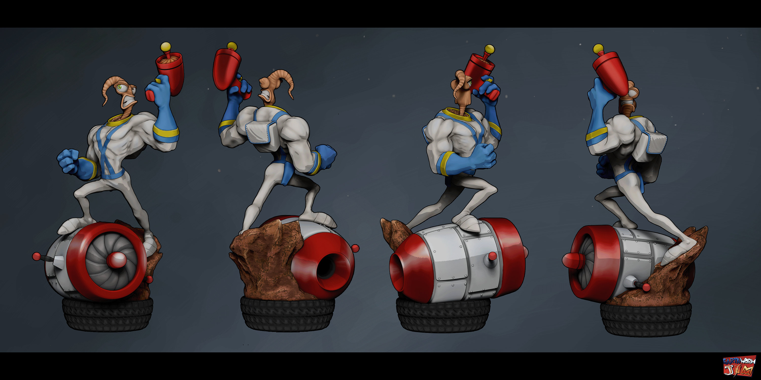 Earthworm Jim Statue 3D STL - Etsy