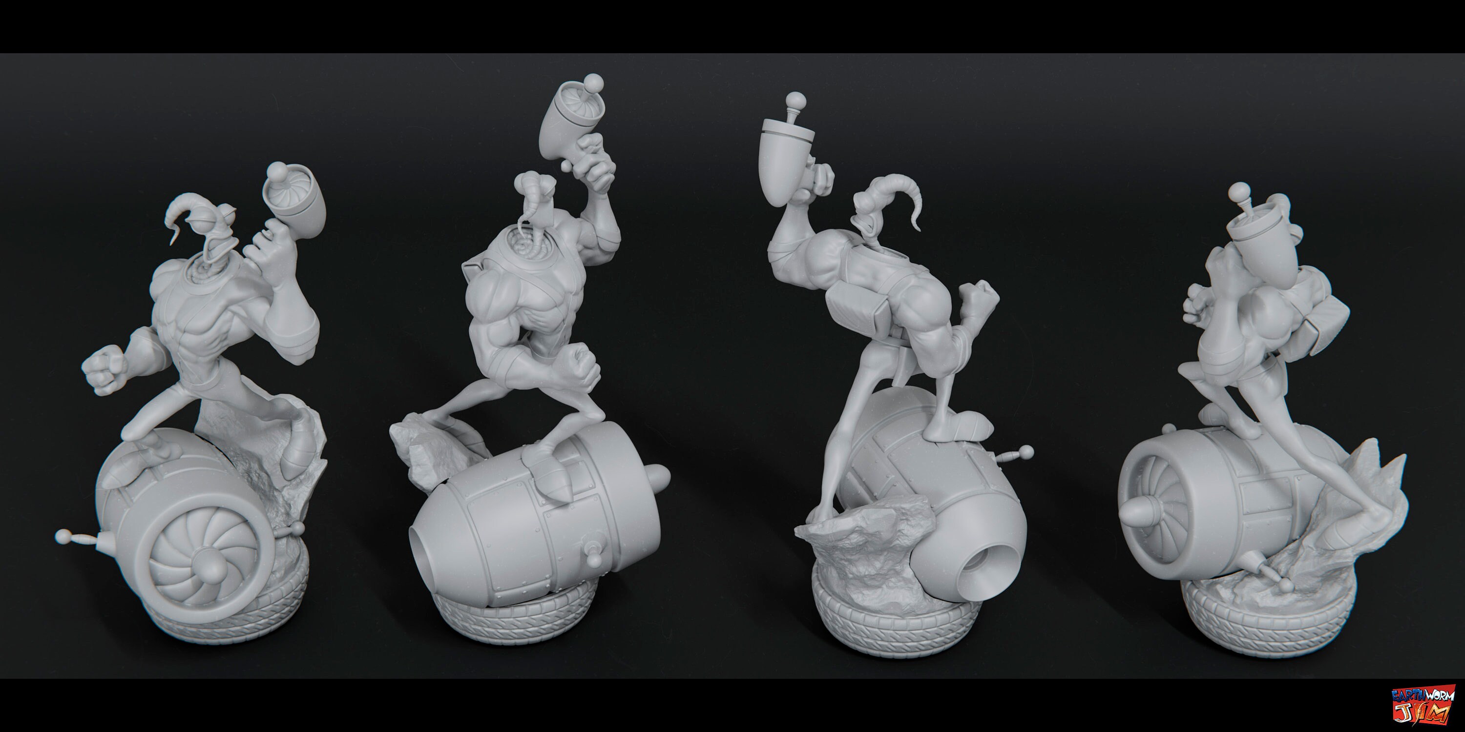Earthworm Jim Statue 3D STL - Etsy
