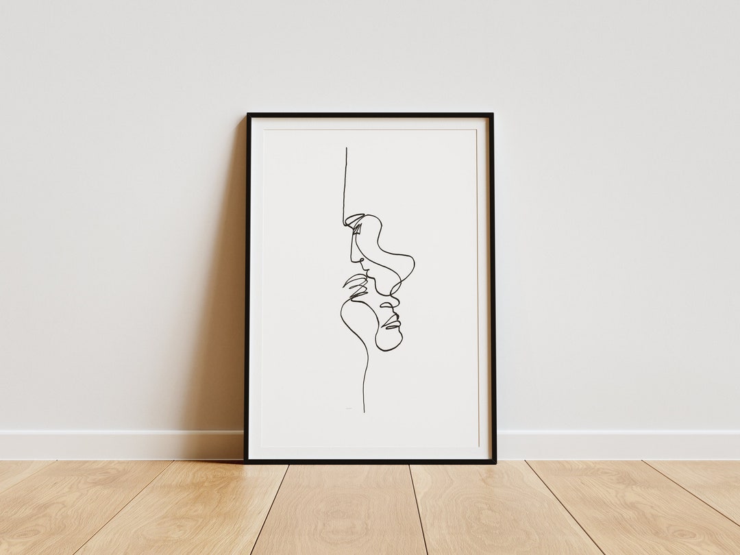 Minimalist Line Drawing, Line Art, Wall Decor, Line Drawing, Love Print ...