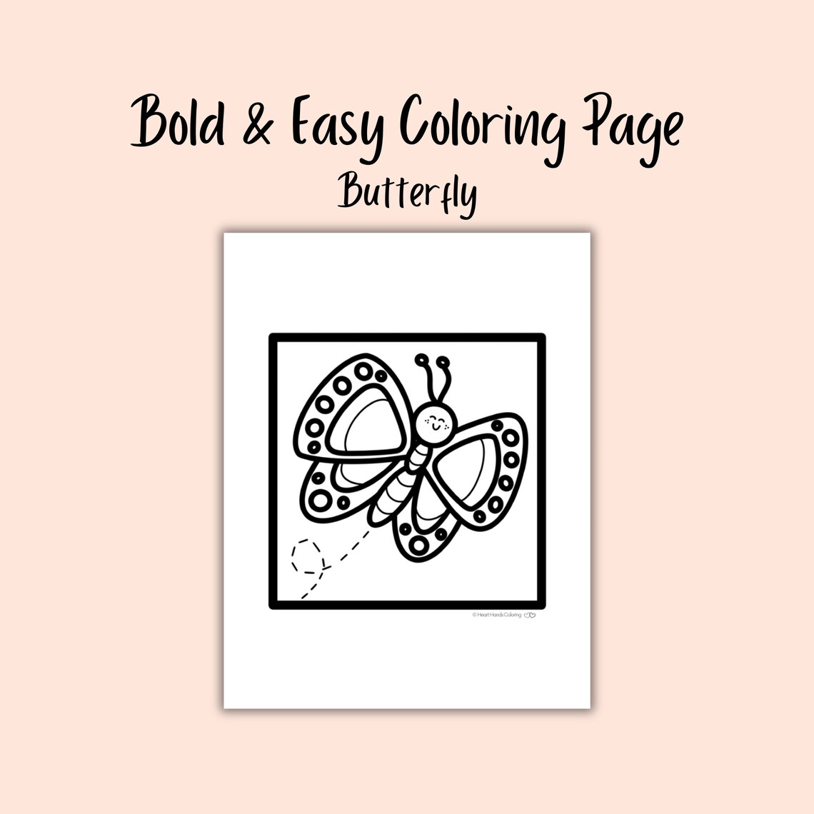Butterfly Easy Printable PDF Coloring Page - Etsy