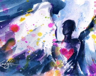 Abstract angel art | Etsy