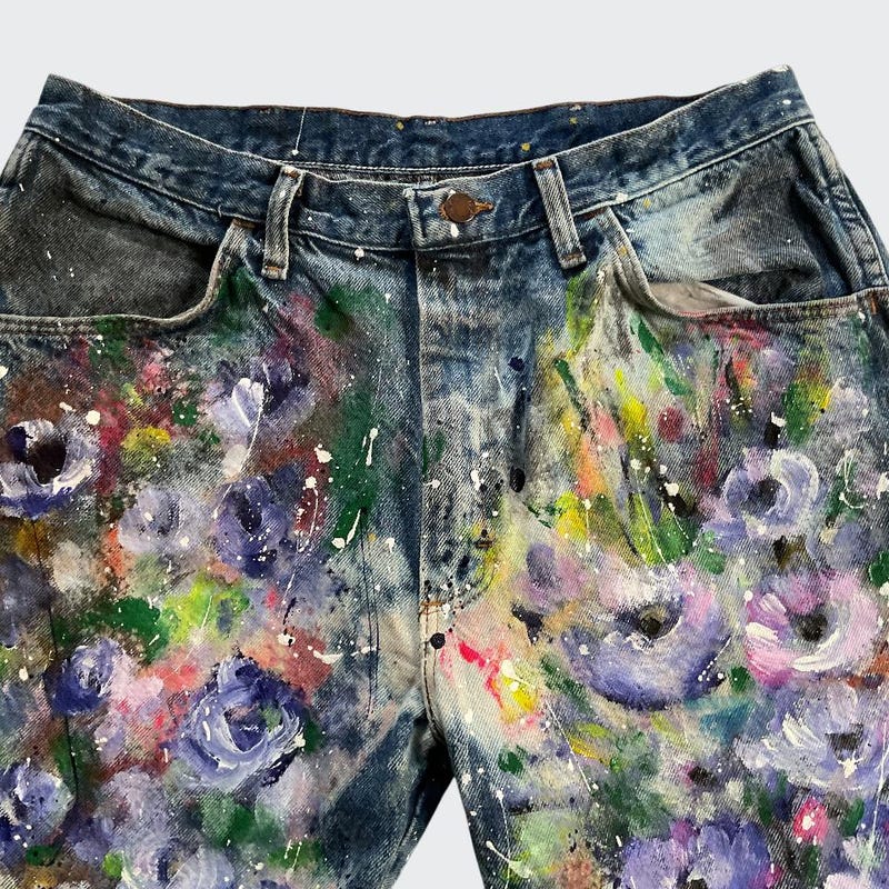 Hand Painted Jeans - Etsy