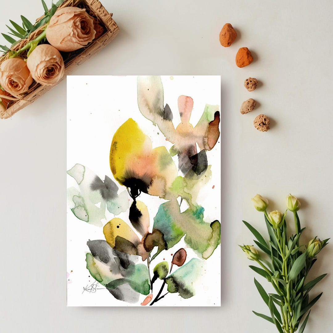 Original Watercolor Floral Painting, Meadow Flower Art, Affordable ...