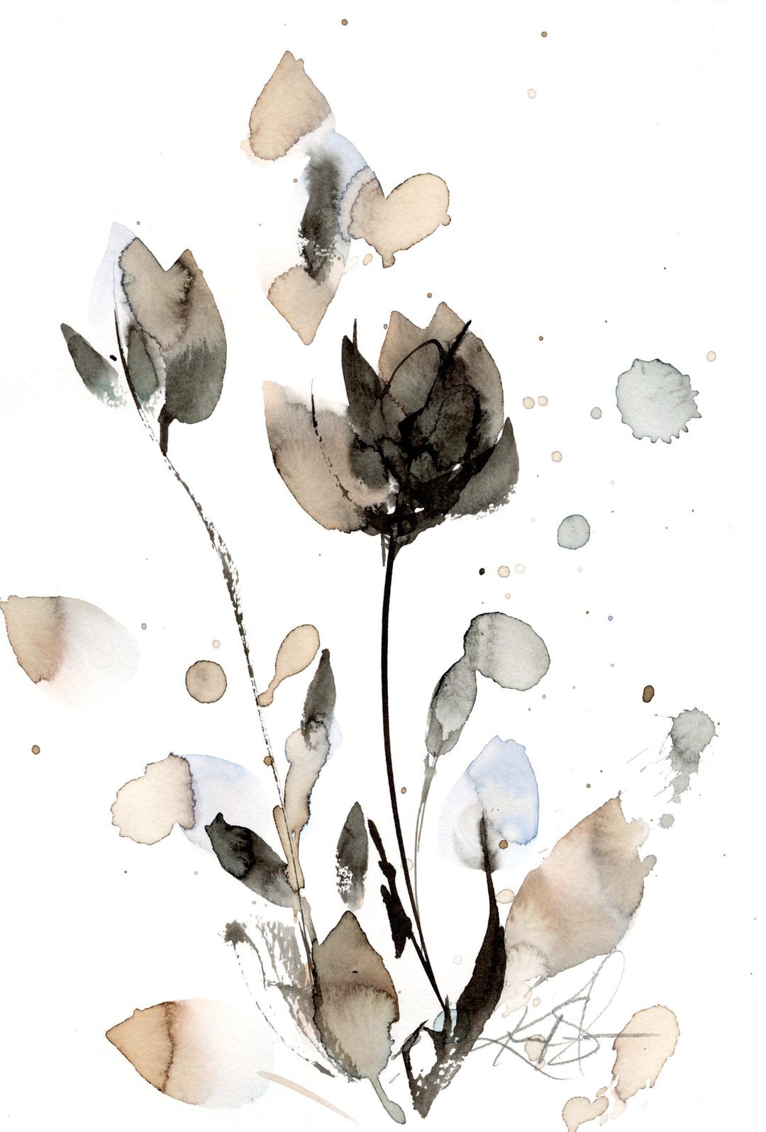 Original Watercolor Floral Painting, Meadow Flower Art, Affordable ...