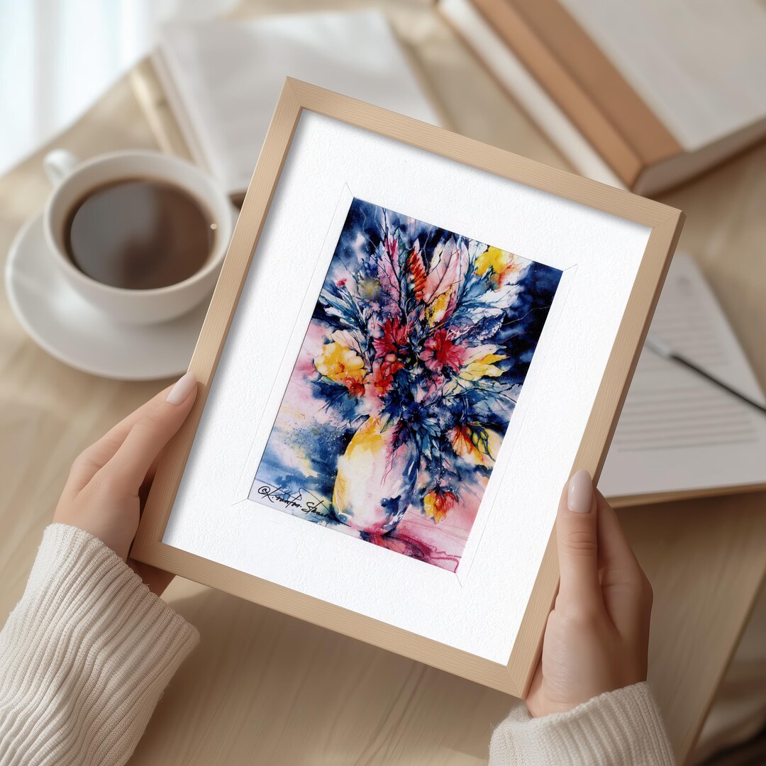 Flower Print 8x10 Presentation Mat, Flowers, Abstract Floral ...