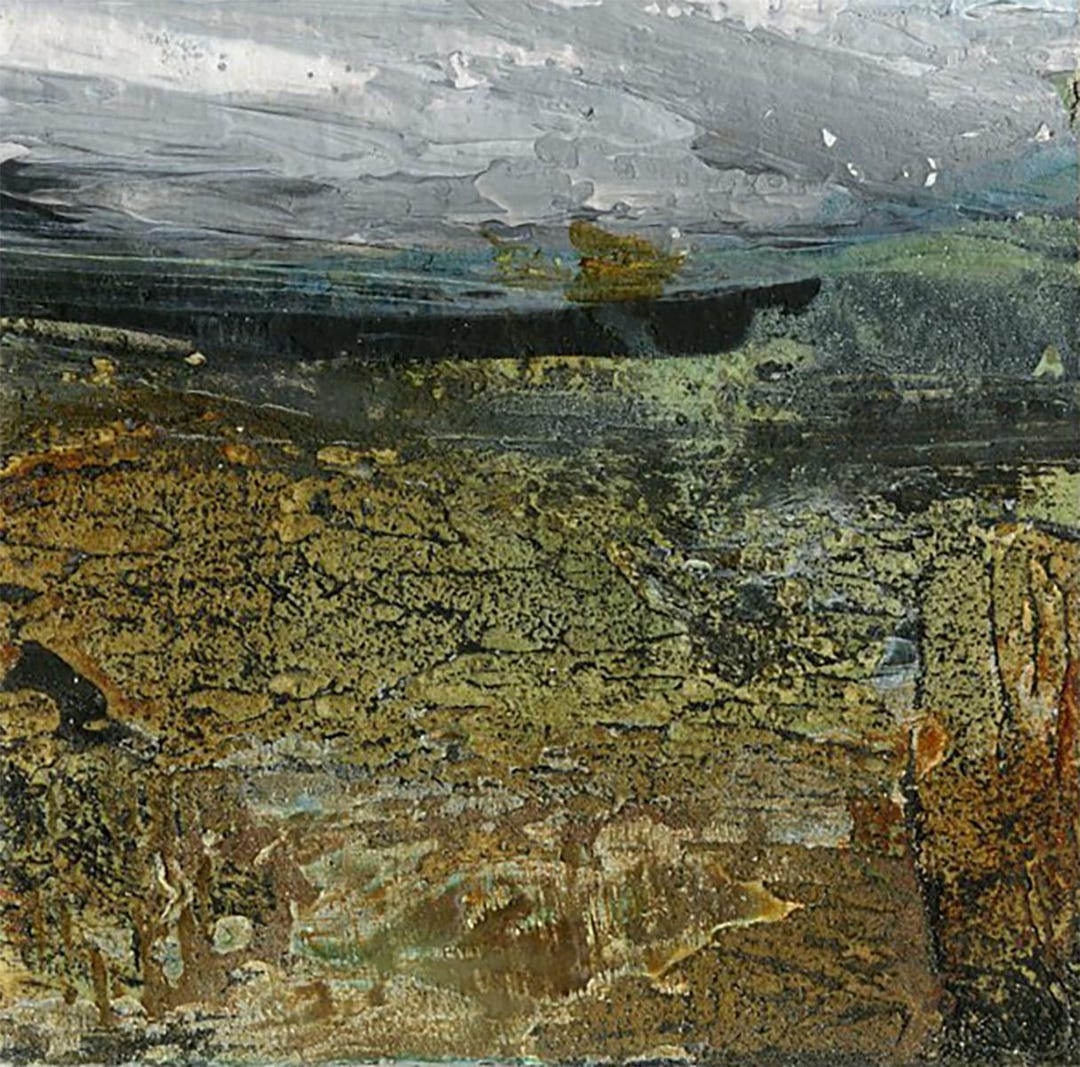 Tiny Abstract Textural Landscape Painting, Affordable Art, Gift Ideas ...