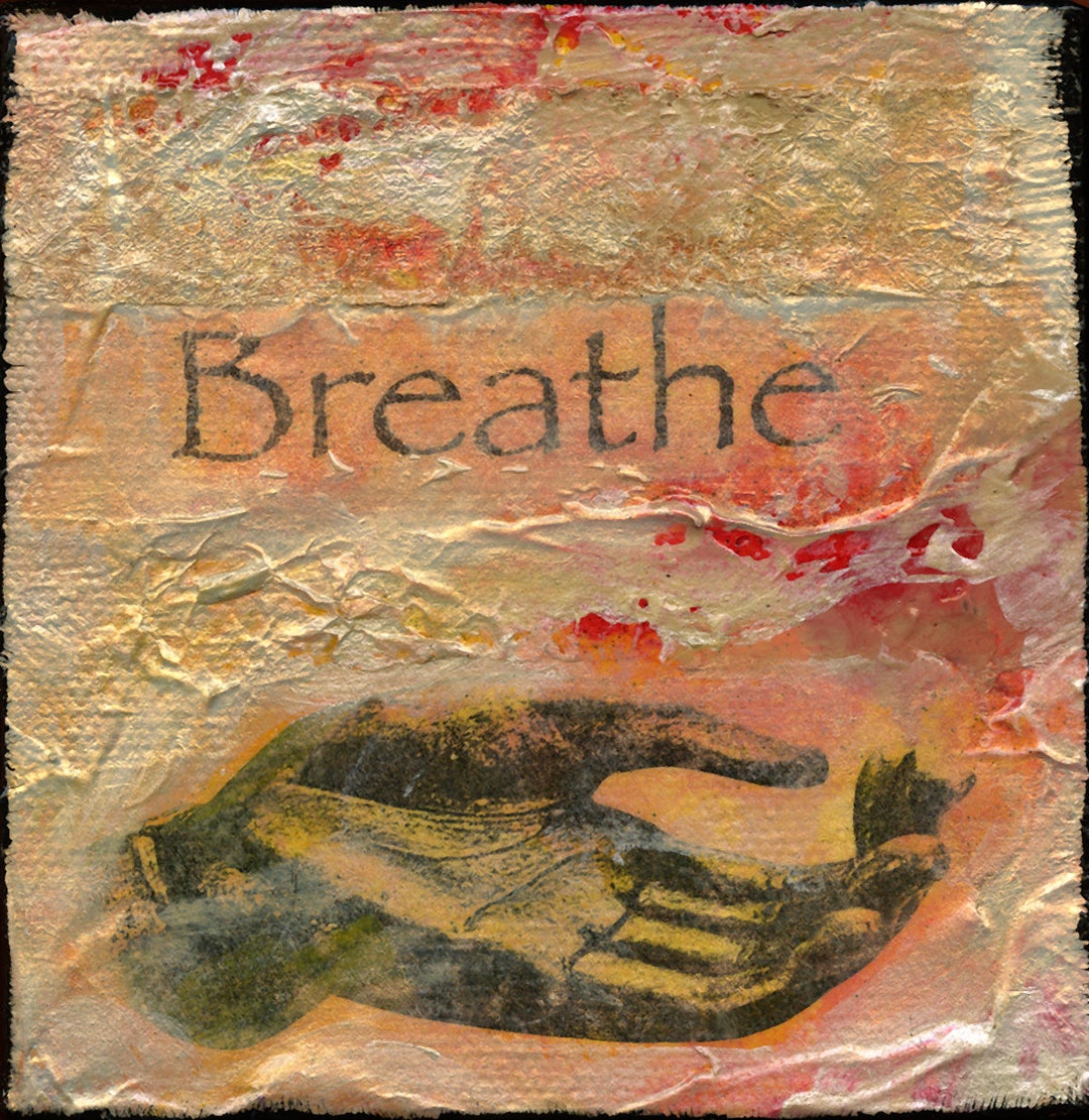 Original Mixed Media Collage Art – "breathe" Zen Painting - Etsy