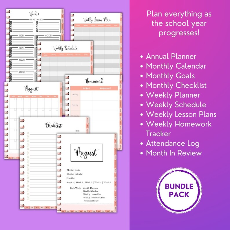 Digital Teacher Planner 2024 - 2025, UNDATED Lesson Planner, Academic ...