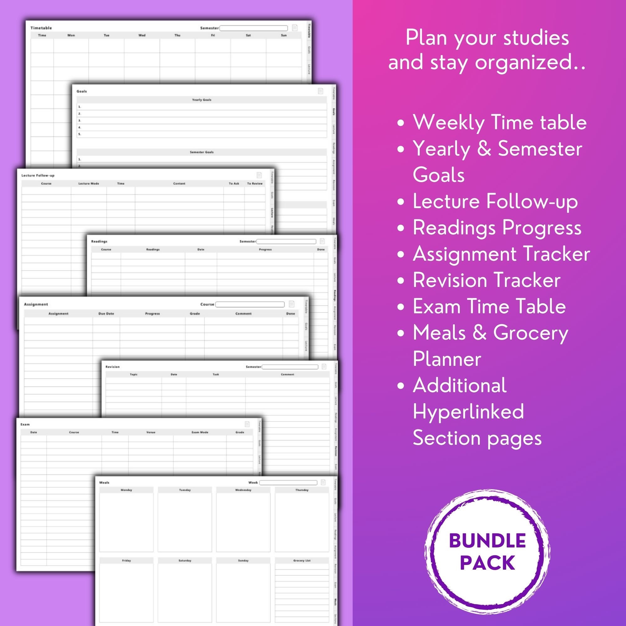 2024 2025 Student Digital Planner Goodnotes, Academic Planner, College ...