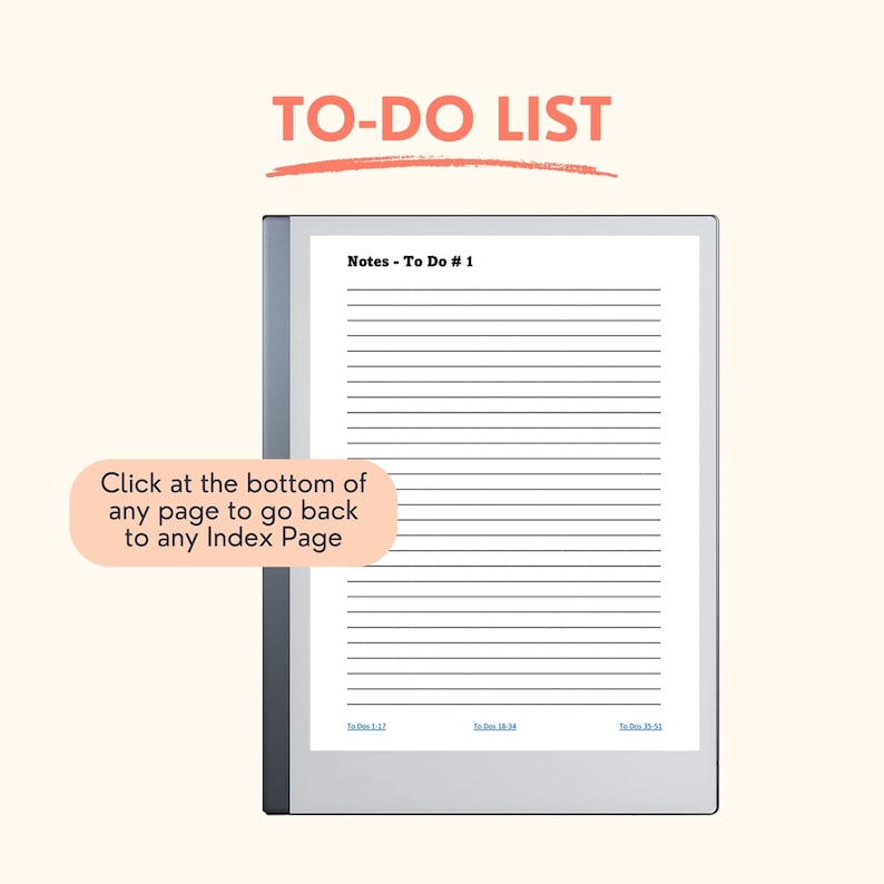 Remarkable 2 To-do List, Hyperlinked PDF, Remarkable 2 Templates ...