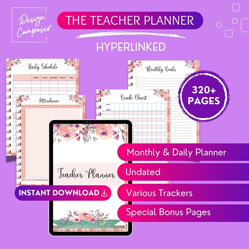 Digital Teacher Planner 2024 - 2025, UNDATED Lesson Planner, Academic ...