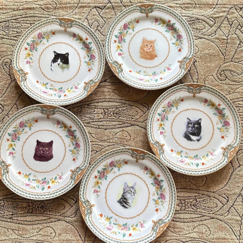 Cat Decorative Plate - Etsy