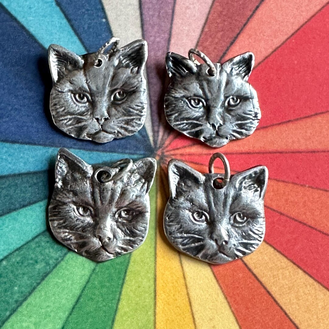 Fine Silver Cat Face Pendant - Fine Silver .999 Purer Than Sterling ...