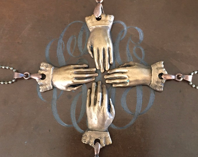 Bronze Hand Pendant - Handmade From Bronze Precious Metal Clay From an ...