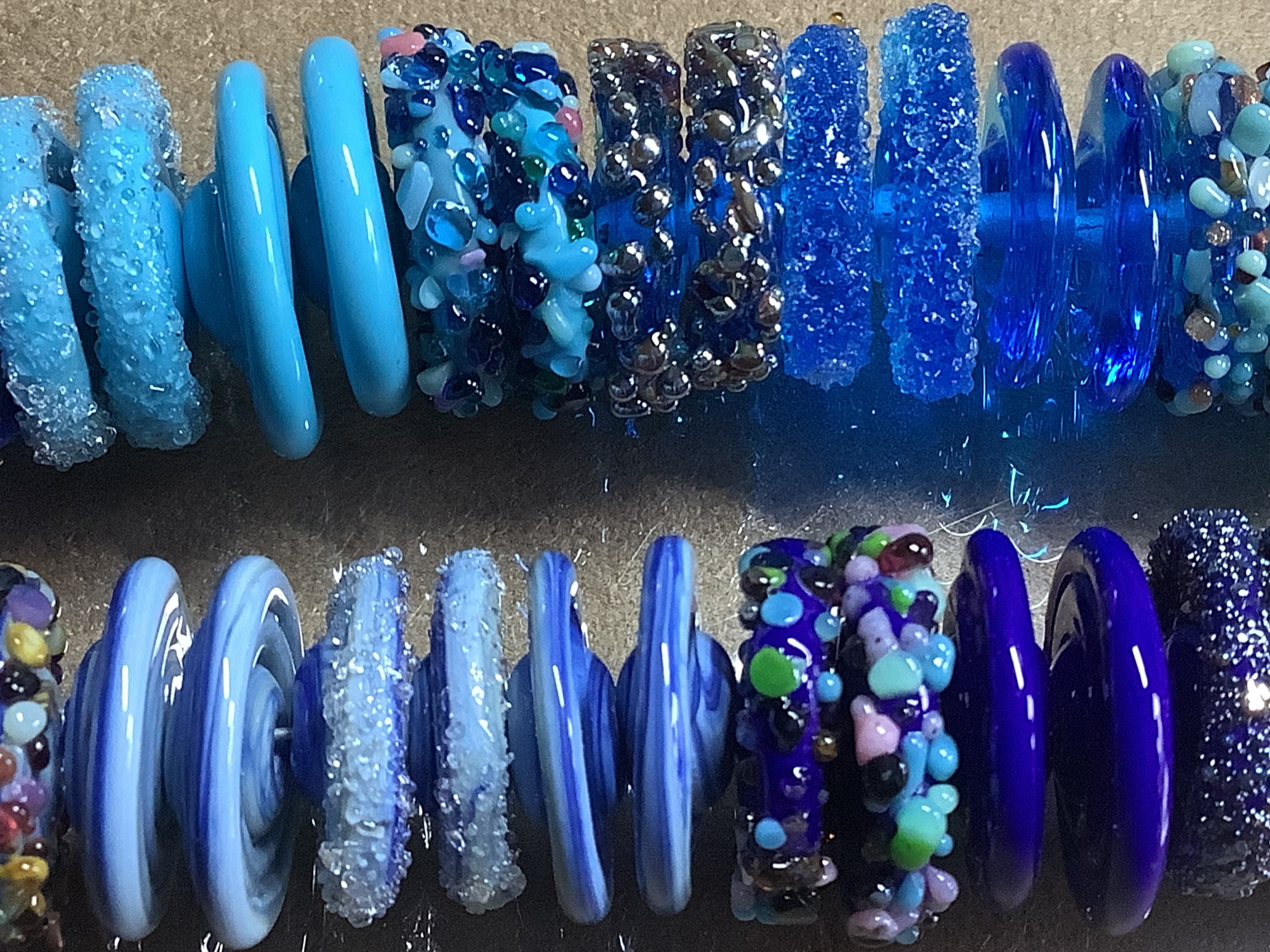 Shades of Blue Handmade Lampwork Glass Beads Rustic Beads Handmade ...