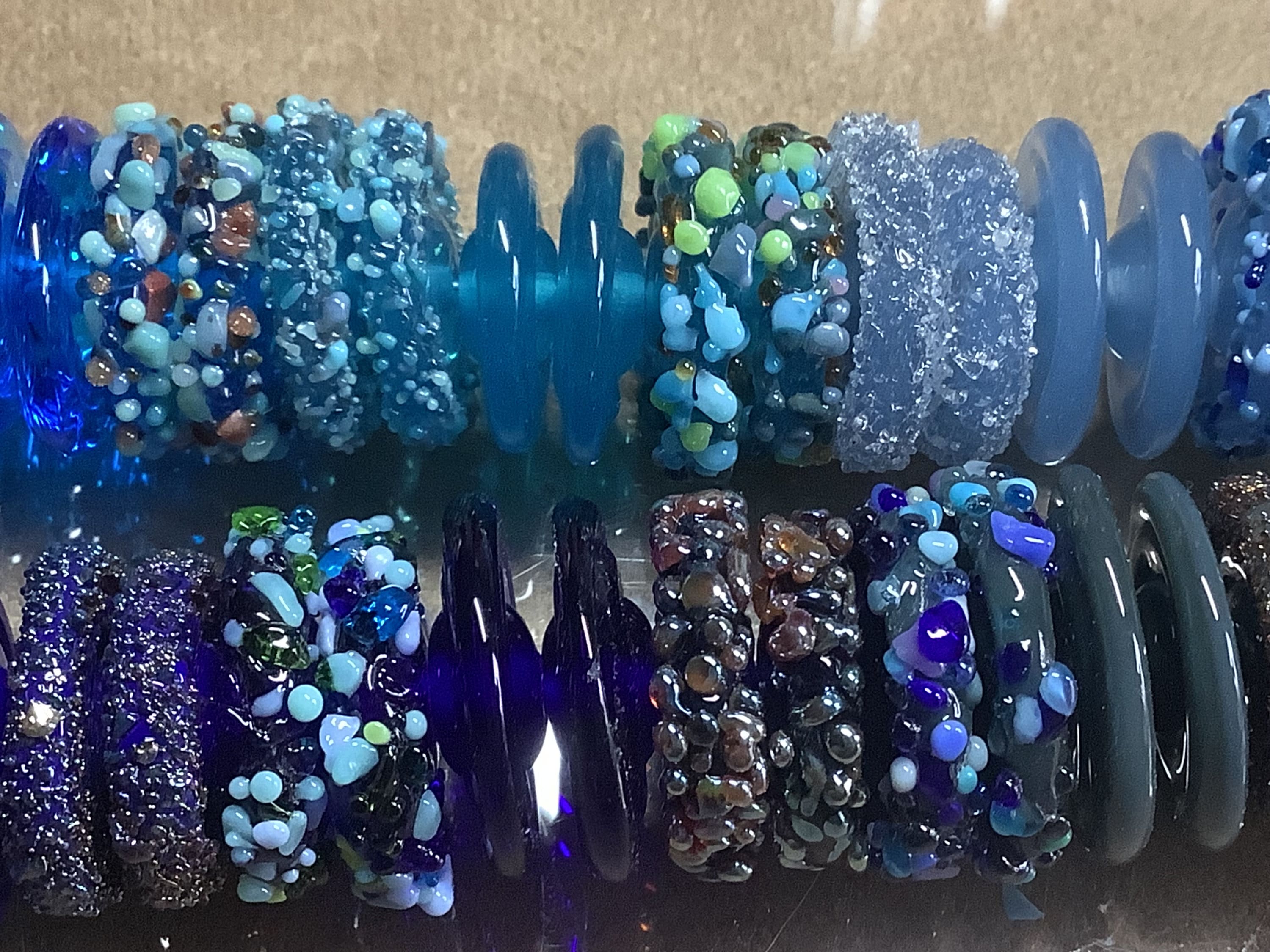 Shades of Blue Handmade Lampwork Glass Beads Rustic Beads Handmade ...