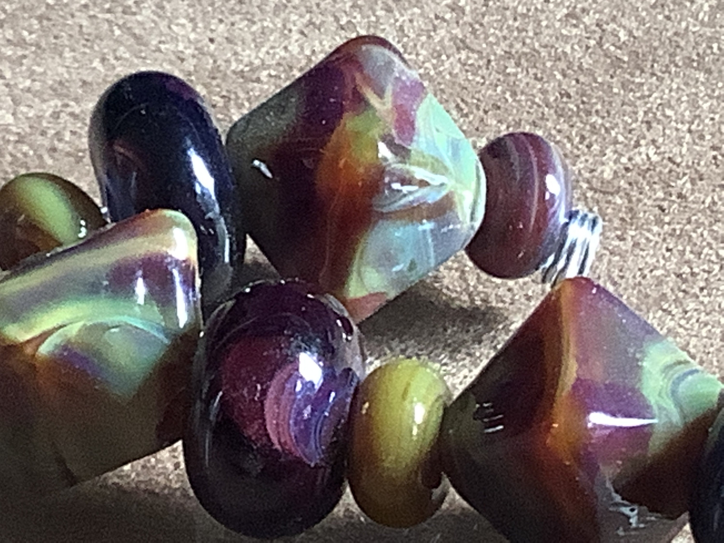 Skylla Reactive Handmade Glass Lampwork Bead Set Bicone 16mm - Etsy