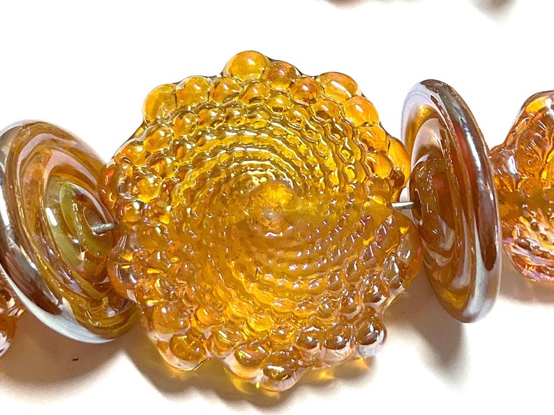 Handmade Lampwork Glass Bead Set, Reactive Silver, 2mm Mandrel - Etsy