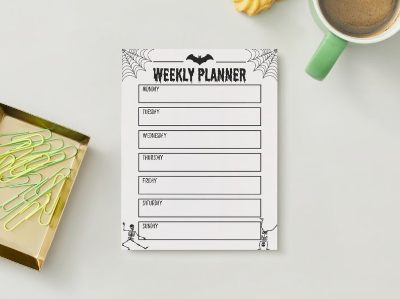 Spooky Weekly Planner - Editable Canva Template - Etsy