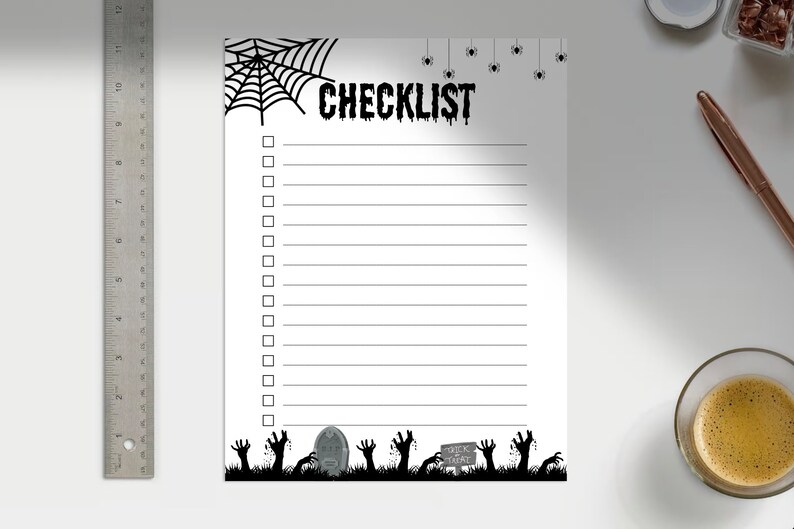 Spooky Checklist | Simple Checklist | Digital Download | Editable ...