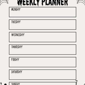 Spooky Weekly Planner - Editable Canva Template - Etsy