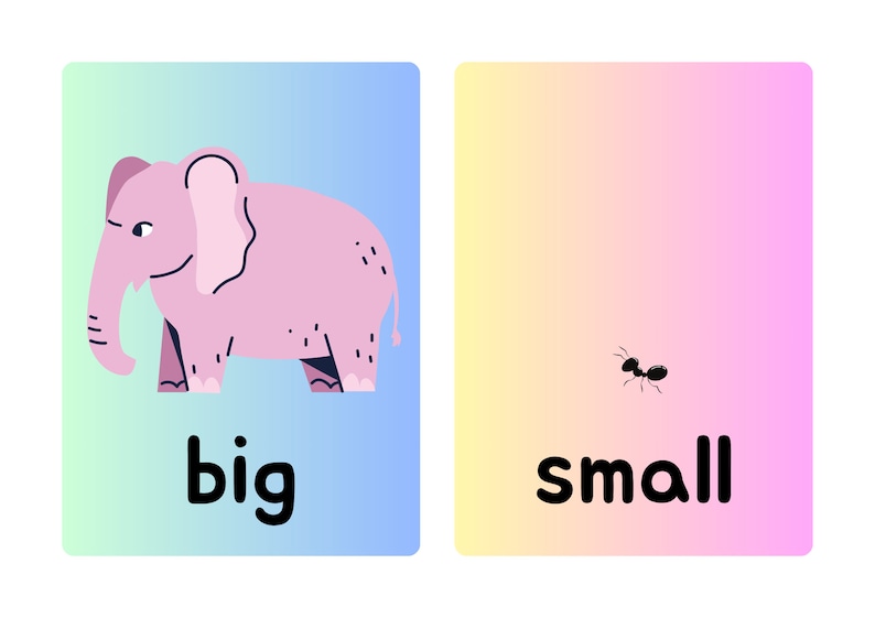 Opposites Flashcards SVG PNG - Etsy