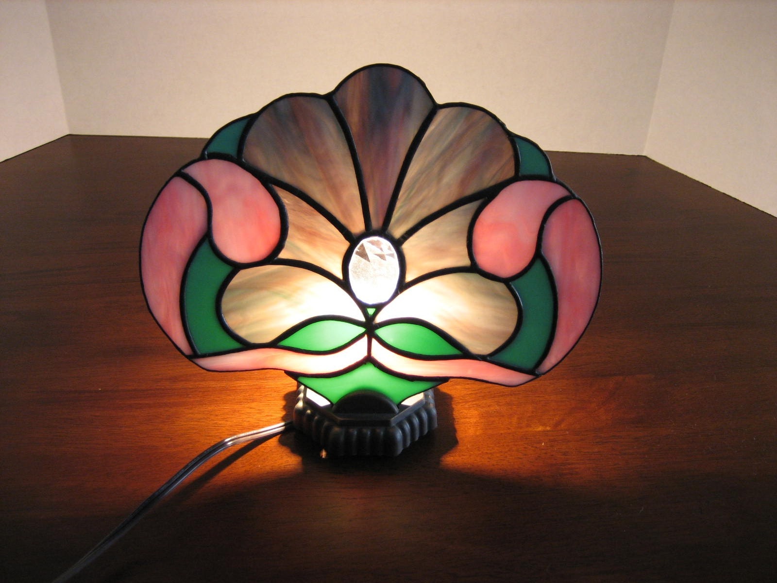 Victorian Inspired Stained Glass Fan Lamp - Etsy