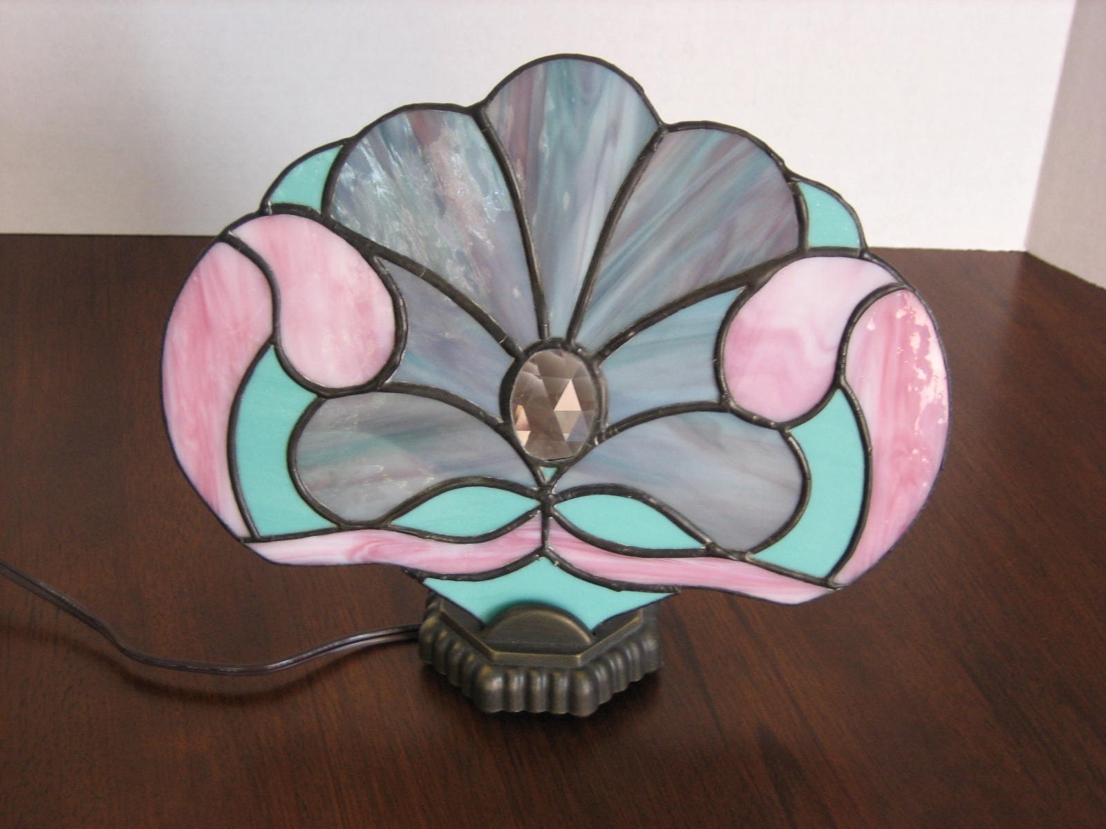 Victorian Inspired Stained Glass Fan Lamp - Etsy