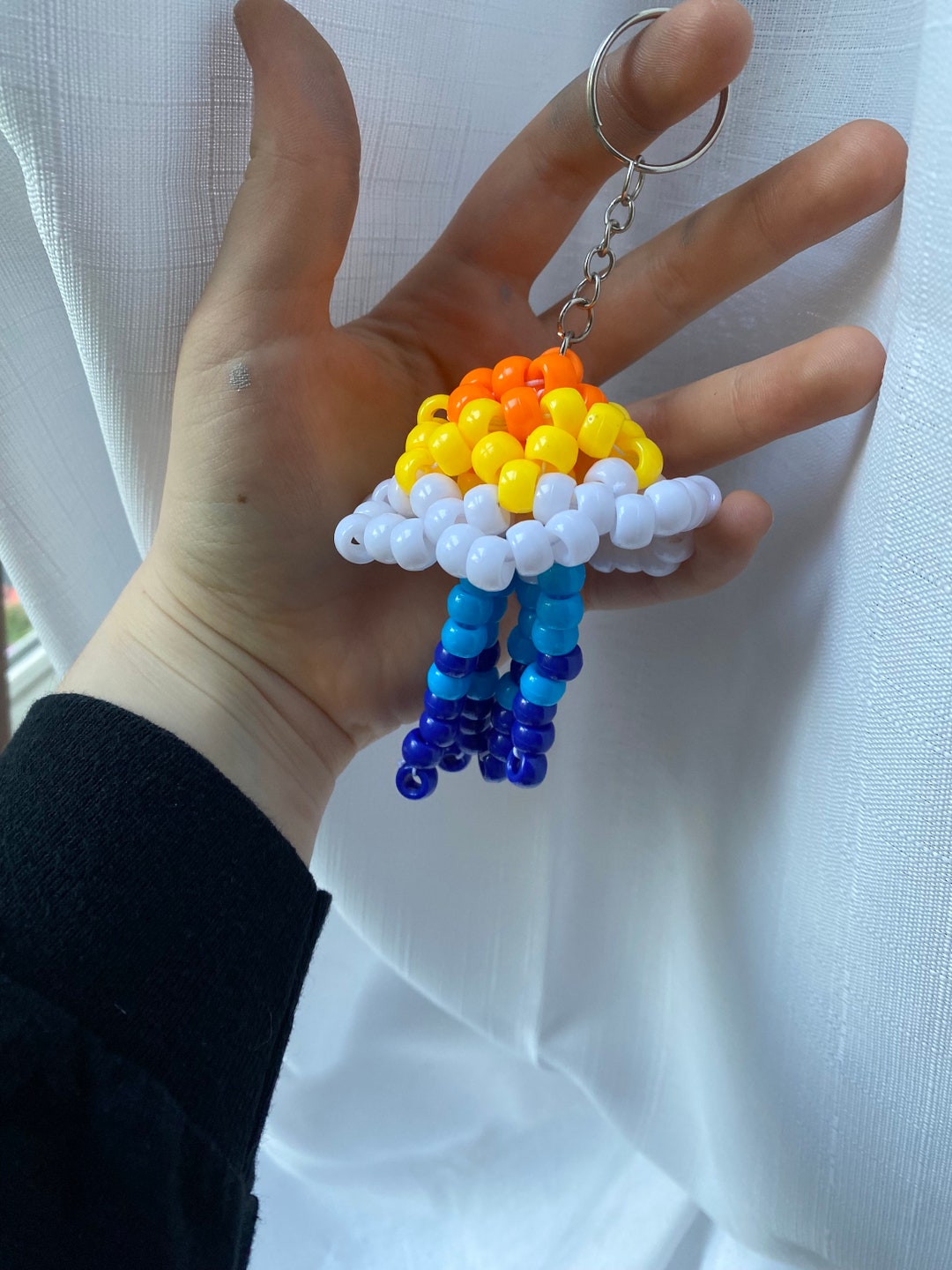 Jumbo Aroace Flag Kandi Jellyfish Keychain - Etsy