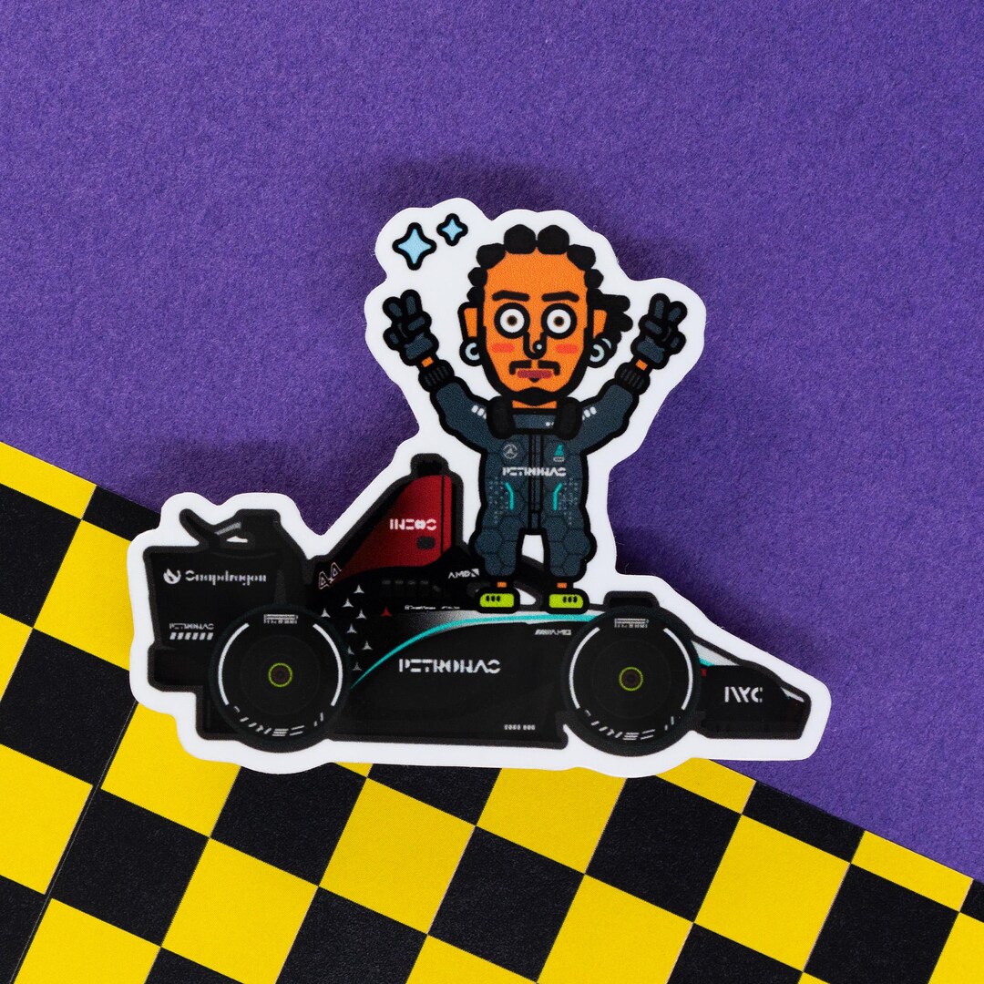 Lewis Hamilton Victory Win Pose and Car | Cute Waterproof F1 Sticker ...