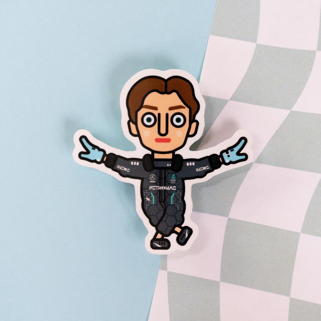 F1 George Russell's Iconic Pose Sticker | Cute F1 Sticker for Notebooks ...