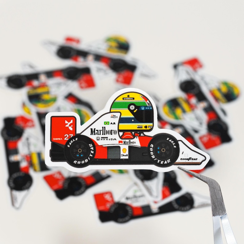 Ayrton Senna F1 Sticker Driver and Race Car Motorsports Waterproof ...