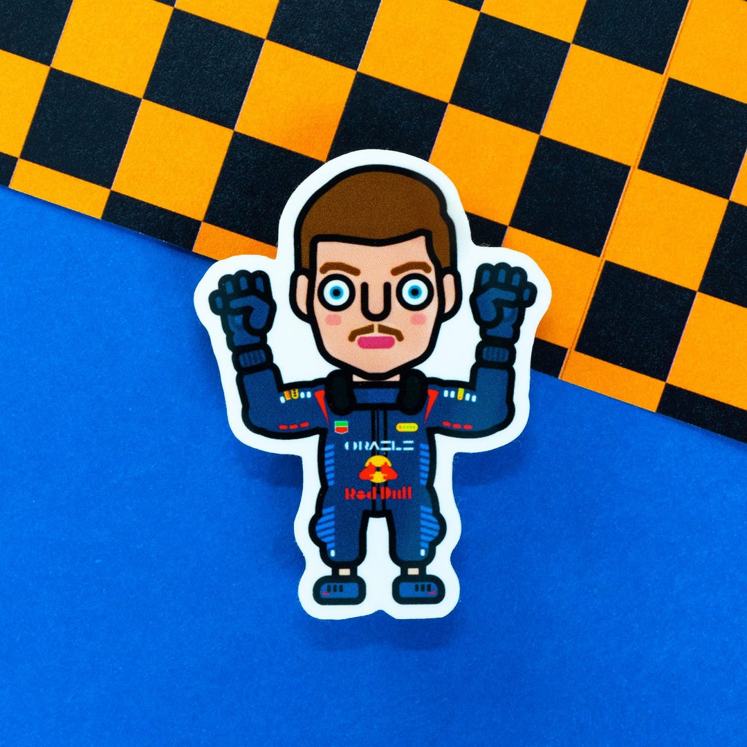 F1 Max Verstappen Sticker | Celebration Victory Cute Sticker Formula 1 ...