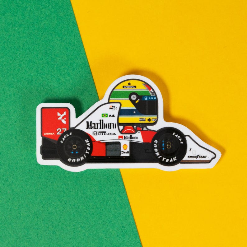 Ayrton Senna F1 Sticker Driver and Race Car Motorsports Waterproof ...