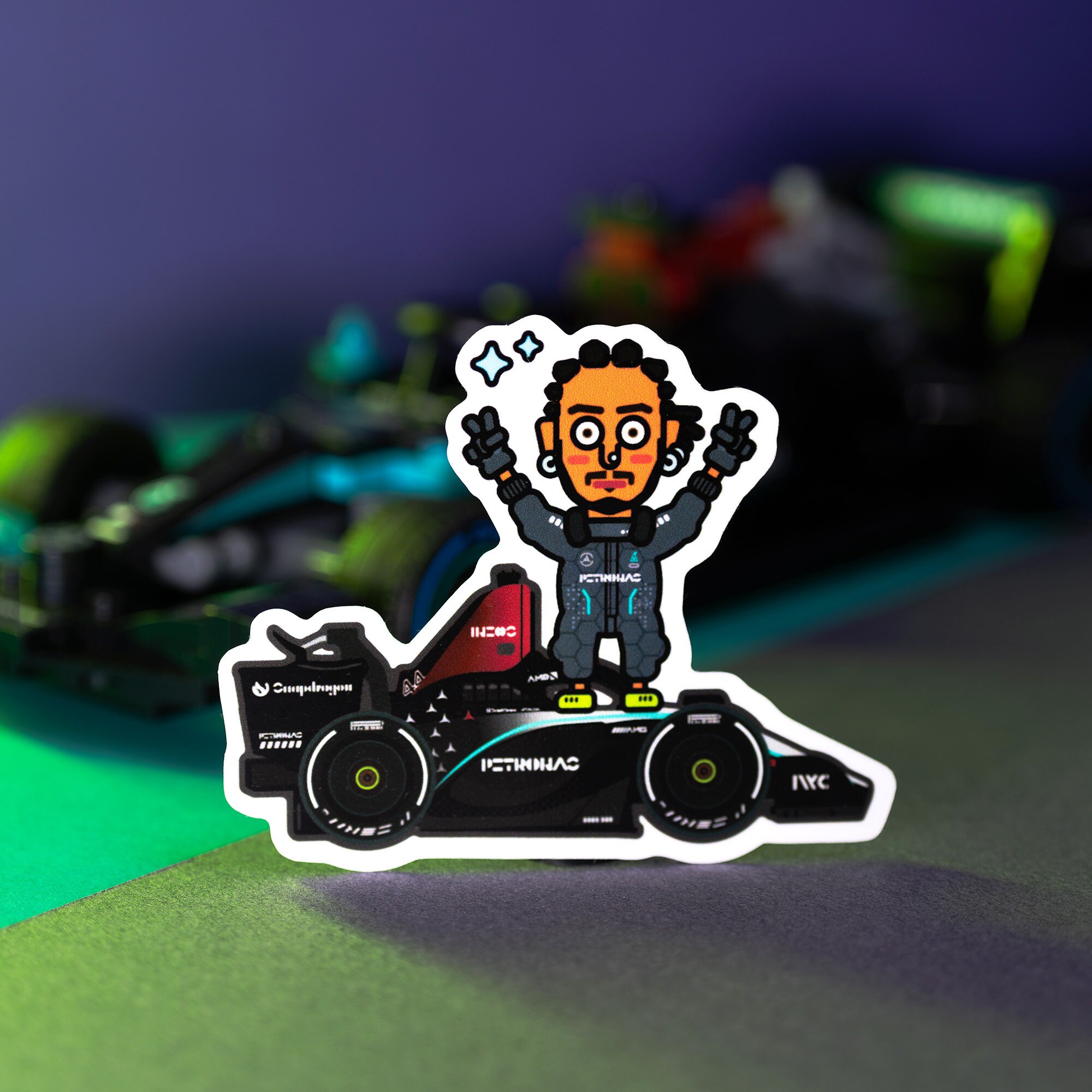 Lewis Hamilton Victory Win Pose and Car | Cute Waterproof F1 Sticker ...