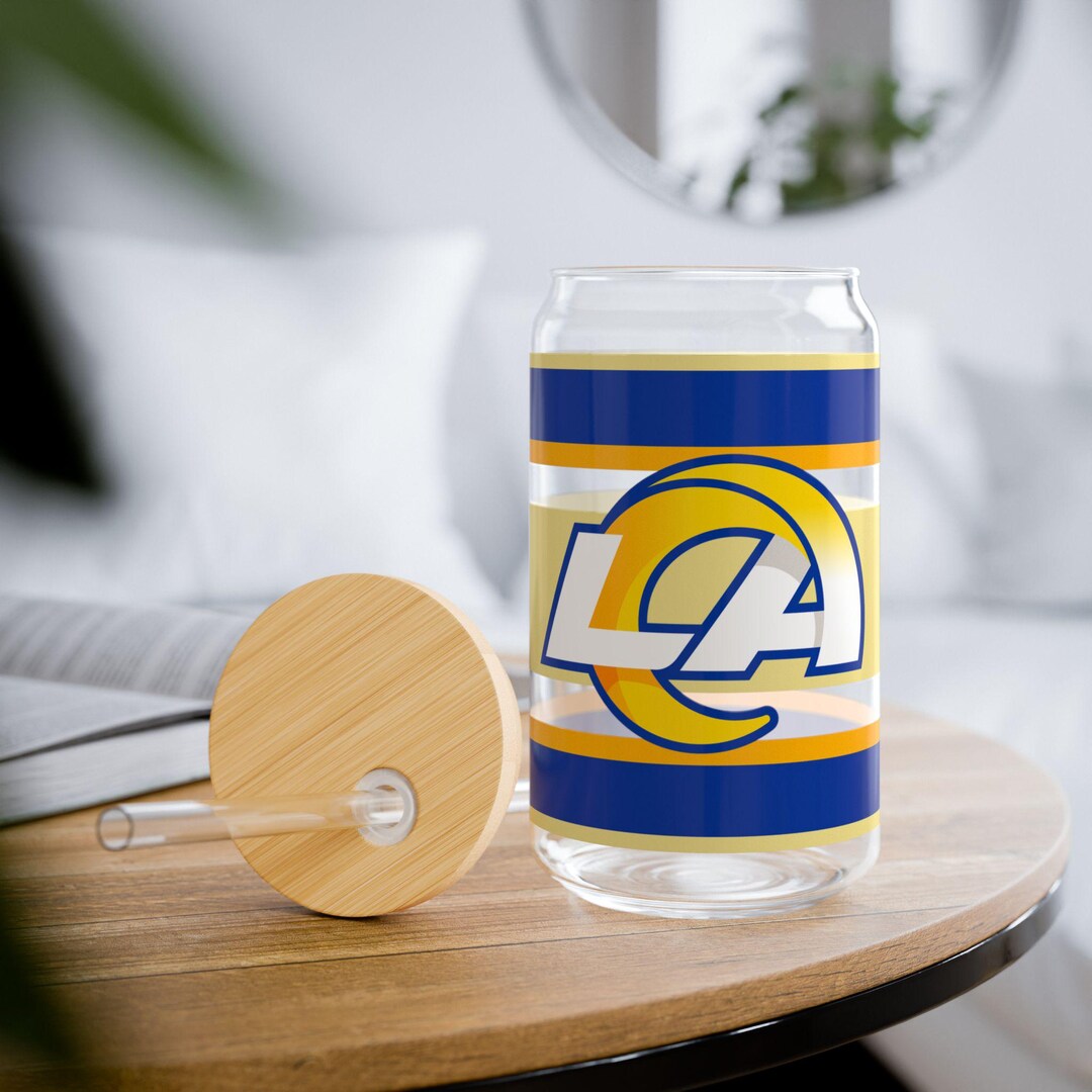 Los Angeles LA Rams Fan NFL Football Team Gift Custom Glass Cup W/straw ...